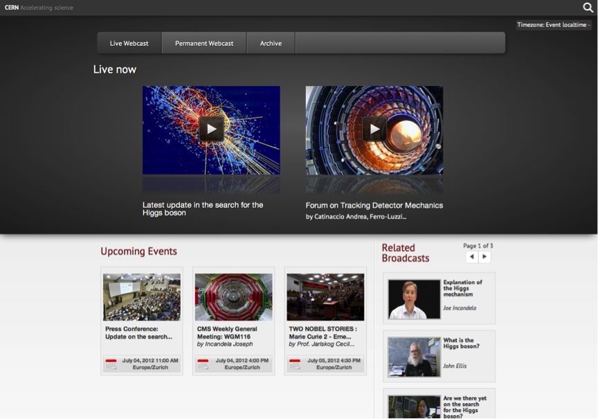 CERN's live webcasts